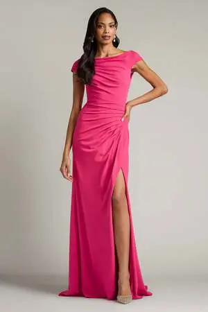 Tadashi Shoji Nanea Draped Gown - Cabaret