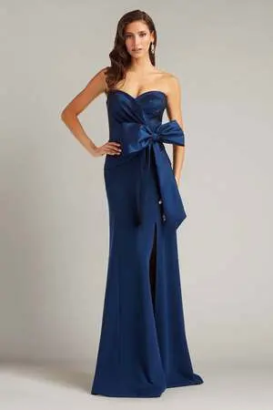 Tadashi Shoji Kinah Oversized Bow Gown - Navy