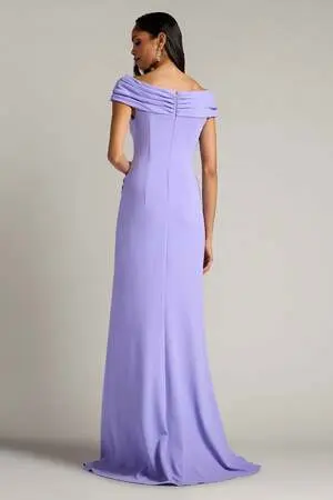 Tadashi Shoji Bruner Draped Crepe Gown - Lavender Mist