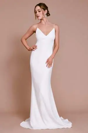 Tadashi Shoji Snow Slip Gown - Ivory