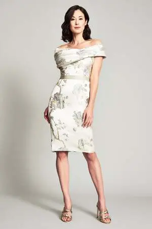 Tadashi Shoji Okimi Off-shoulder Brocade Dress - Ice