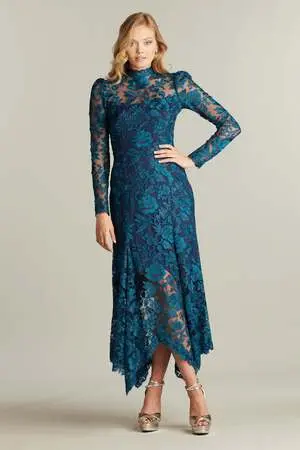 Tadashi Shoji Erdene Handkerchief Hem Dress - Azure