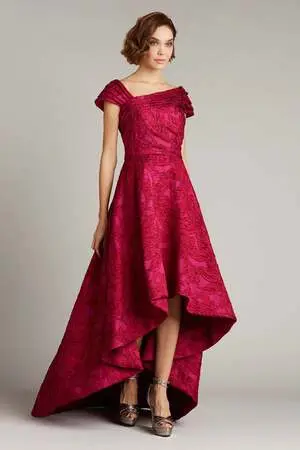 Tadashi Shoji Roxanna Floral Jacquard Gown - Hibiscus