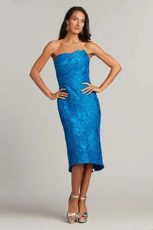 Tadashi Shoji Nauman Strapless Jacquard Dress - Sky