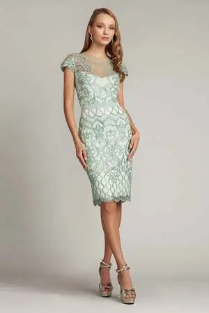Tadashi Shoji Miranda Sequin Embroidered Sheath Dress - Mint