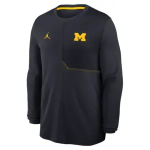 JORDAN Michigan Sideline Coach Brand Dri-fit College Long-sleeve Top - Blue