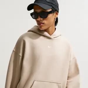 Nike Studio Fleece Medium Weight Oversized Pullover Hoodie - Brown