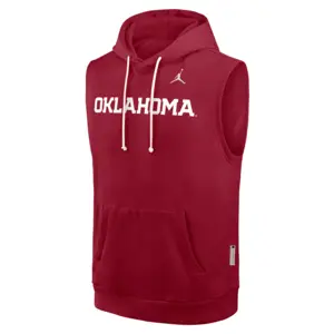 Nike Oklahoma Jordan Brand Dri-fit College Sleeveless Pullover Hoodie - Red