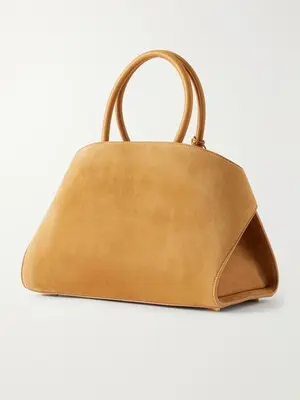FERRAGAMO Hug Small Suede Tote - Brown