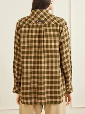 WALES BONNER Ritual Checked Flannel Shirt