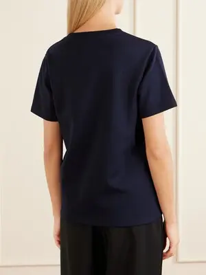 Loewe Anagram Embroidered Cotton-blend T-shirt - Blue