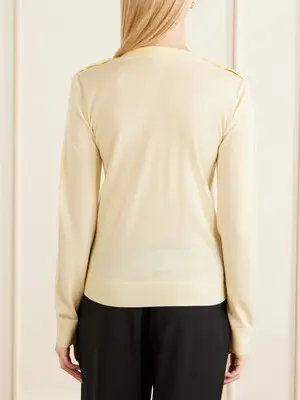 Loewe Anagram Embroidered Wool-blend Boat Neck Sweater