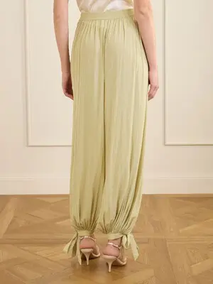 Chloé Satin Tapered Pants With Tie Detail