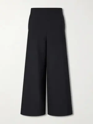 Chloé Wide-leg Wool Crepe Cropped Ankle Pants