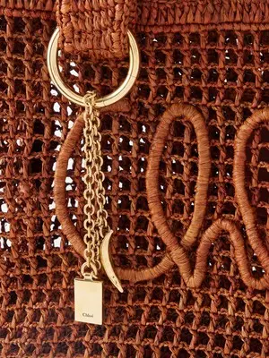 Chloé Summer Banana Raffia Tote - Brown