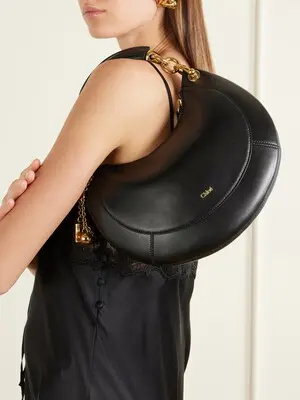Chloé Banana Leather Shoulder Bag - Black