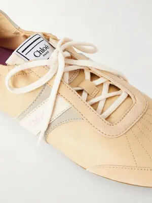 Chloé Kick Suede And Leather Sneakers