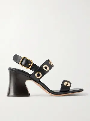 Chloé Embellished Leather Block Heel Sandals