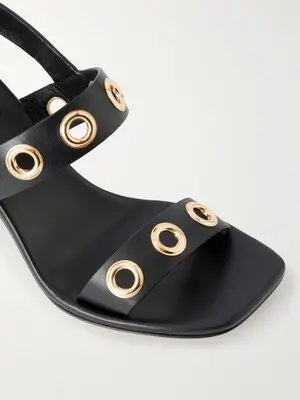 Chloé Embellished Leather Block Heel Sandals