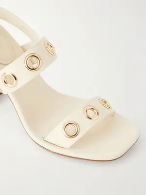 Chloé Embellished Leather Block Heel Sandals
