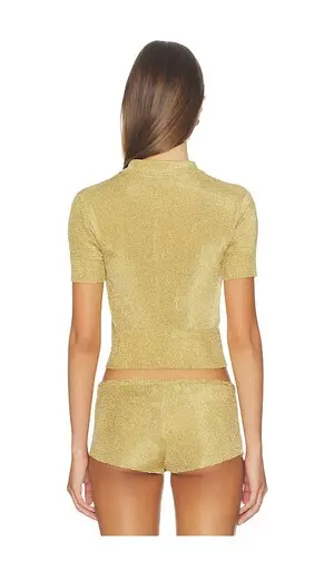 GUIZIO Mateo Polo Top In Metallic