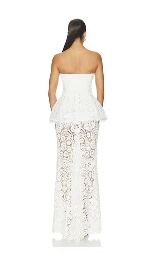 PatBO Gal Embroidery Peplum Maxi Dress