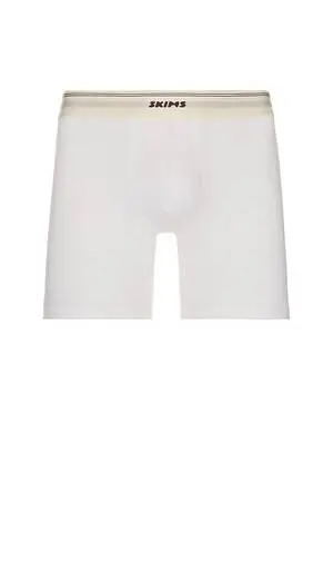 SKIMS Skims Classic Cotton Rib 5 Boxer Brief In Grey. Chalk
