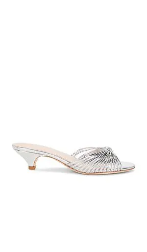 LOEFFLER RANDALL Dixie Strappy Kitten Heel Sandal In Metallic - Silver