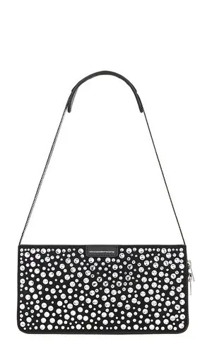 Alexander Wang Siren Pochette Bag With Crystal Embellishment - Black