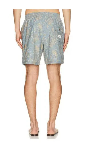 RHYTHM Tally Paisley Swim Short In Blue