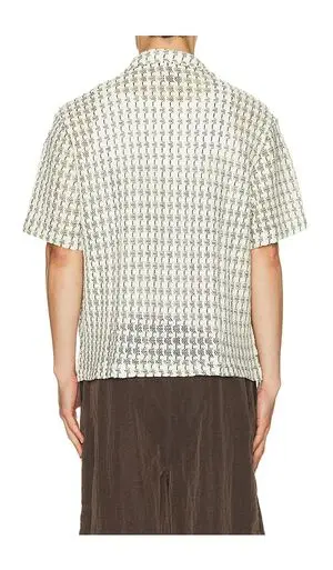 PERCIVAL Freddie Crochet Cuban Collar Boxy Shirt