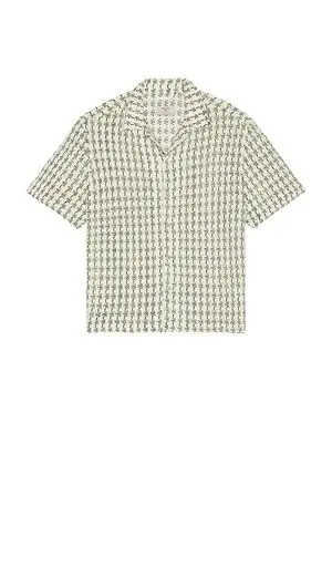PERCIVAL Freddie Crochet Cuban Collar Boxy Shirt