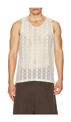 BATHER Lattice Tank Top In Brown