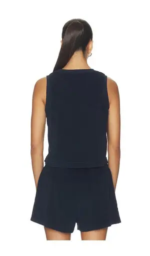 PERFECTWHITETEE Esther Loop Terry High Neck Crop Tank