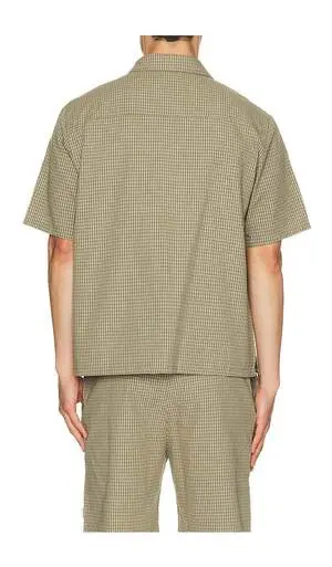BOUND Gingham Cropped Shirt In Green