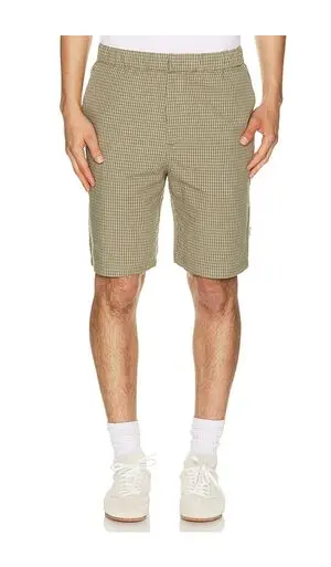 BOUND Gingham Shorts In Green - Olive