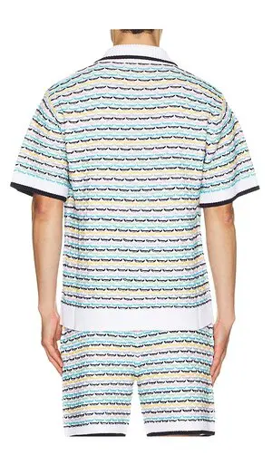 Casablanca Tuck Stitch Short Sleeve Shirt - Multi