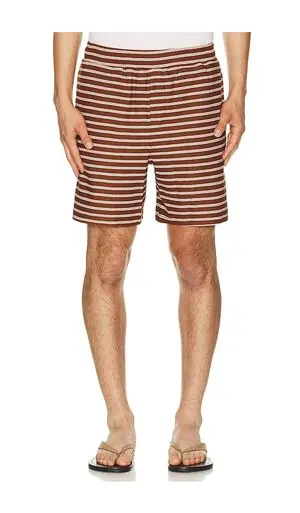 BOUND Stripe Jacquard Shorts In Red - Rust