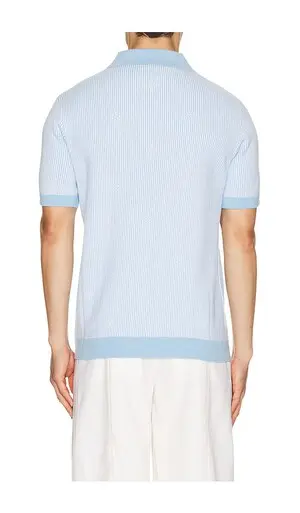 Casablanca Pinstripe Polo Shirt In Blue - Light Blue