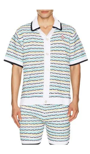 Casablanca Tuck Stitch Short Sleeve Shirt In . Also