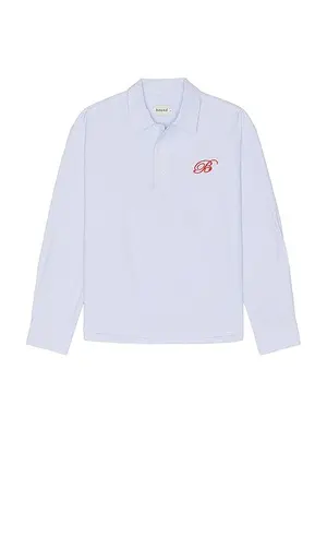 BOUND Half Button Script Oxford Shirt In . Also