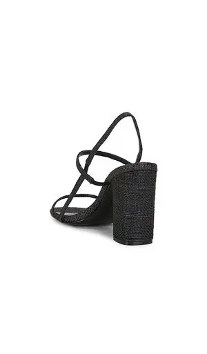 Raye Amit Raffia Slingback Block Heel Sandal - Black