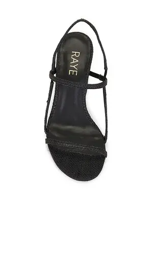 Raye Amit Raffia Slingback Block Heel Sandal - Black