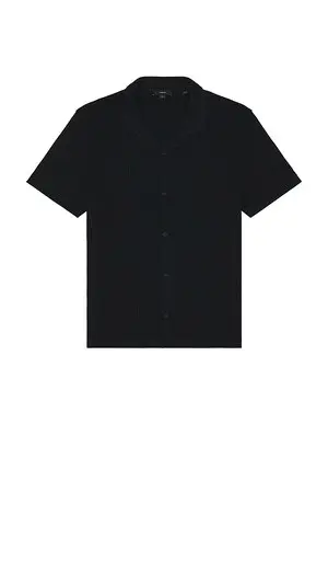 Vince Macro Waffle Short Sleeve Shirt Button Down Cabana In . Also - Navy