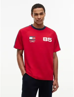 Tommy Hilfiger Relaxed Fit Retro Soccer T-shirt - Medium Red