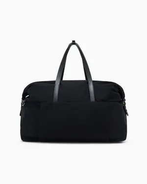 Giorgio Armani Holdall Weekender In Mesh And Leather