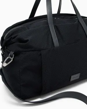 Giorgio Armani Holdall Weekender In Mesh And Leather