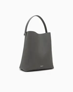 Giorgio Armani Shoulder Bag In Grained Leather With Split Leather Lining