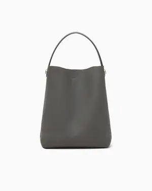 Giorgio Armani Shoulder Bag In Grained Leather With Split Leather Lining