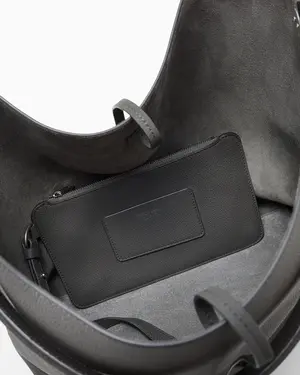 Giorgio Armani Shoulder Bag In Grained Leather With Split Leather Lining